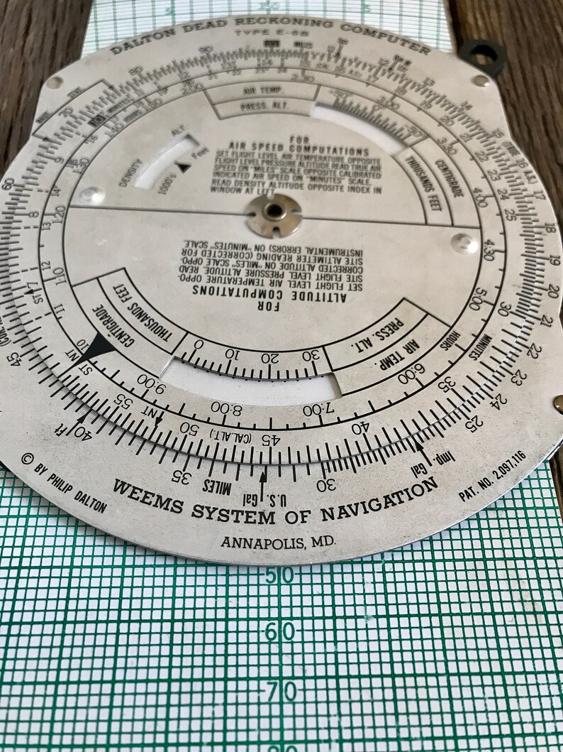 Vintage Dalton Dead Reckoning Computer Type E-6B Pilot's - Etsy