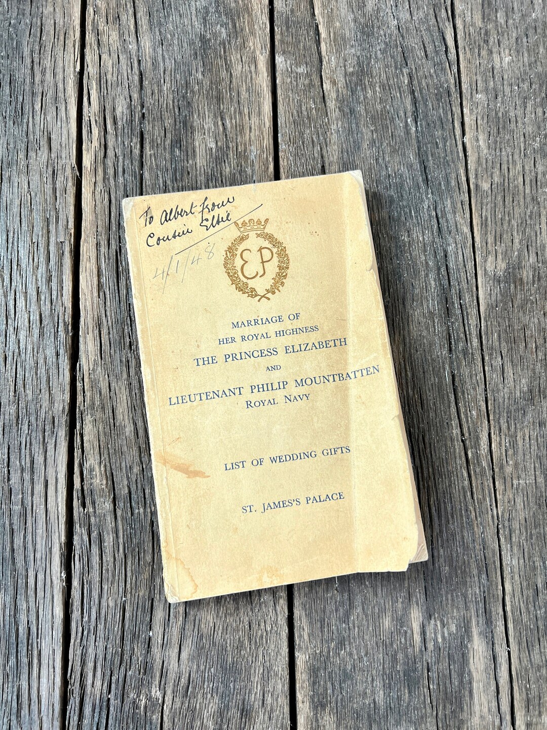 1947 Marriage of Princess Elizabeth and Philip Mountbatten List of Wedding Gifts Book - Etsy