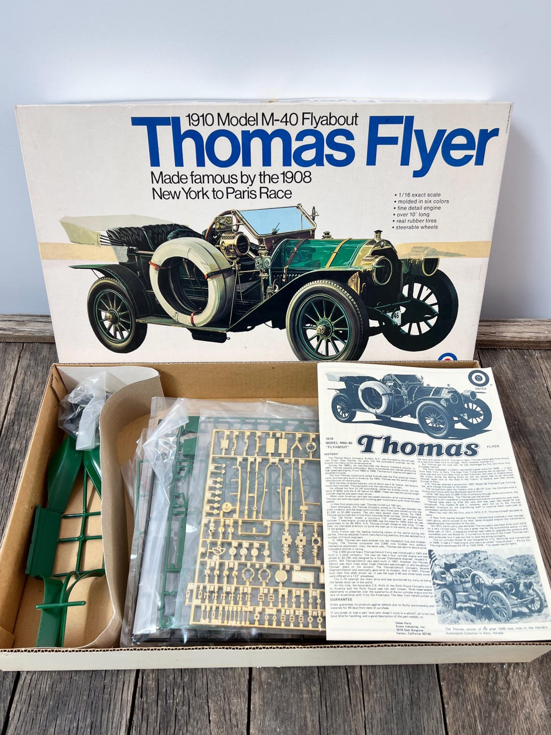 Unbuilt 1910 Model M-40 Thomas Flyer No 8490 Entex 1/16 Scale Model ...
