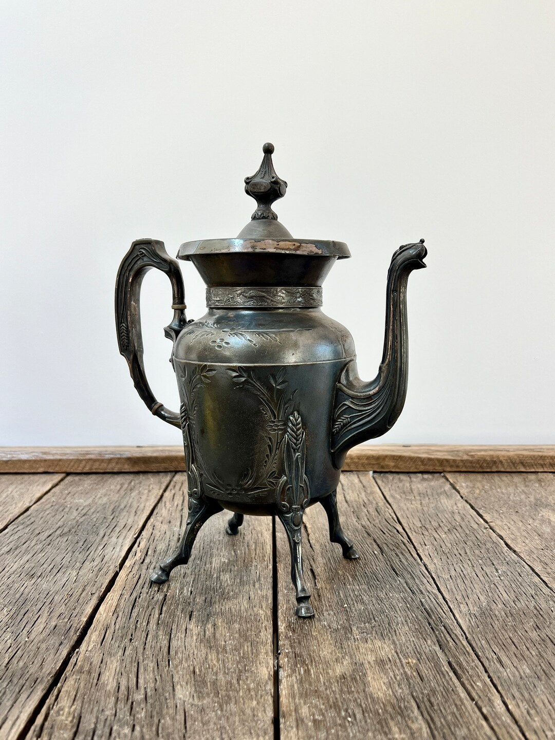 Victorian Teapot - Silver Plated Teapot With Horse Legs - Decorative ...
