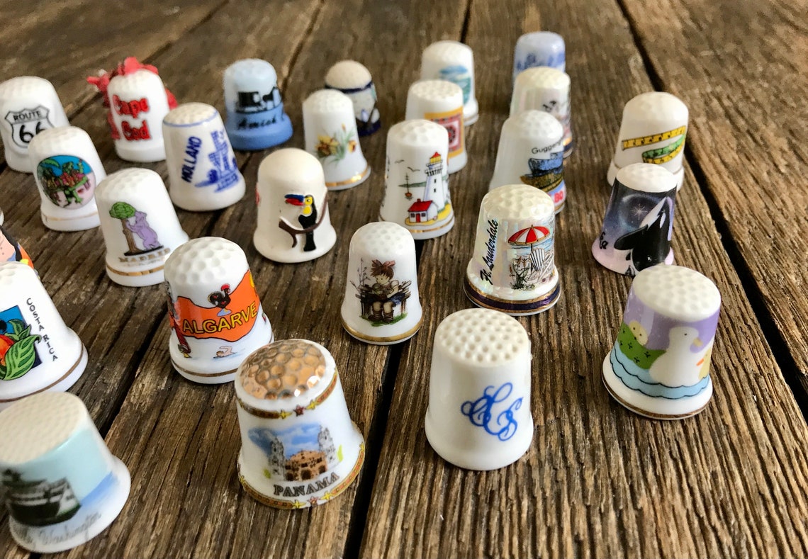 35 Vintage Thimbles Souvenir Travel Thimbles Collectible | Etsy