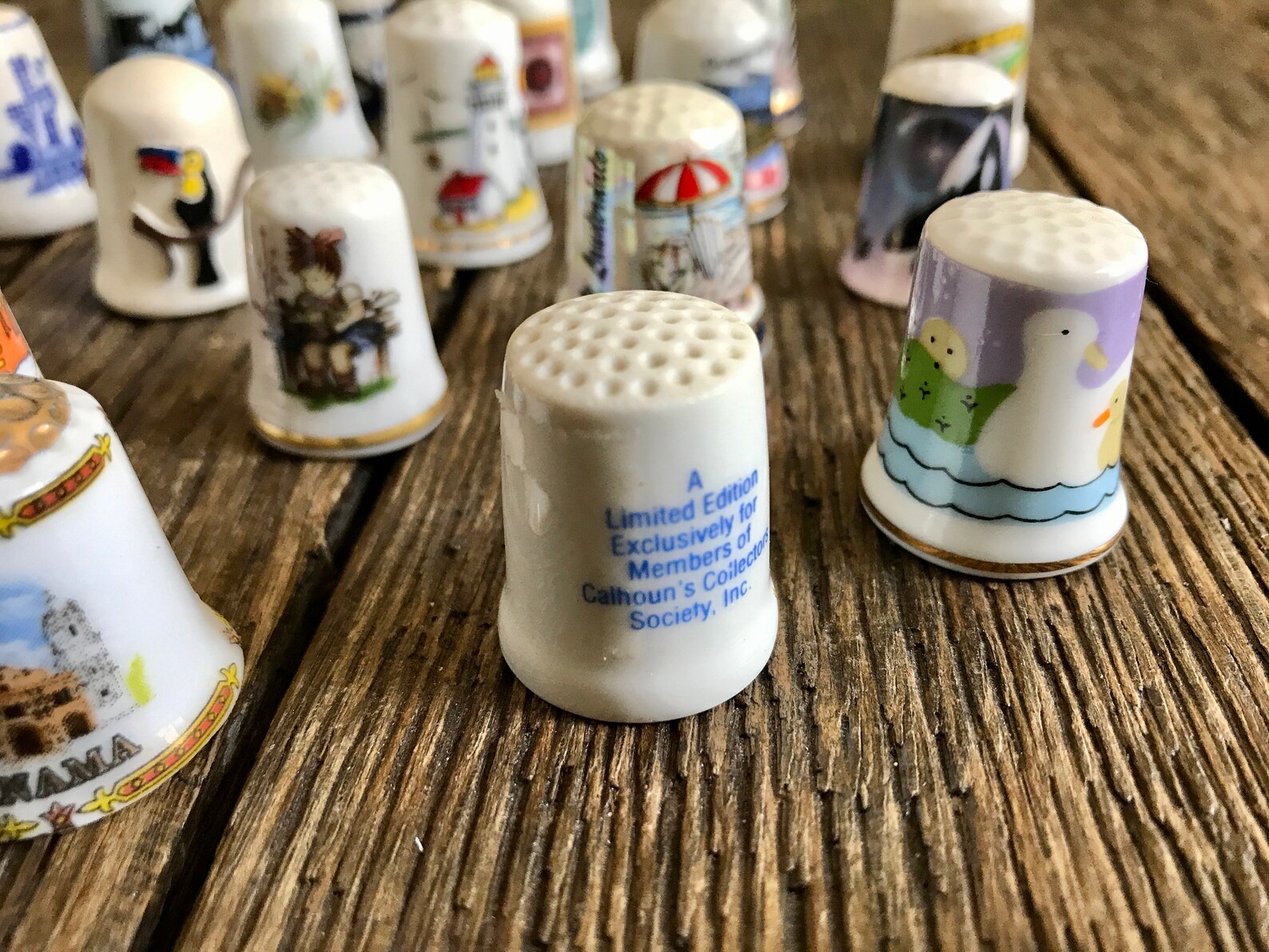 35 Vintage Thimbles Souvenir Travel Thimbles Collectible Ceramic ...