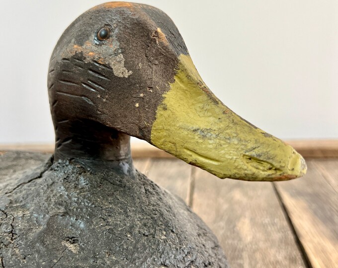 Vintage Duck Decoy - Collectible Cork Duck Decoy - 17" Wooden Duck ...