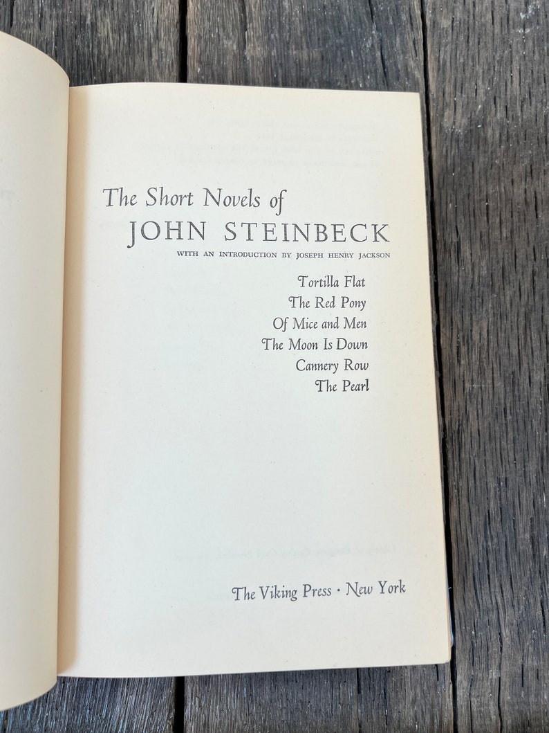 1953 the Short Novels of John Steinbeck - Collectible John Steinbeck ...
