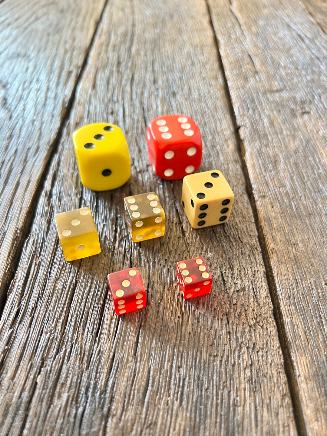 Vintage Dice 7 Vintage Dice Lot of Dice Board Game Dice Old Dice Red ...