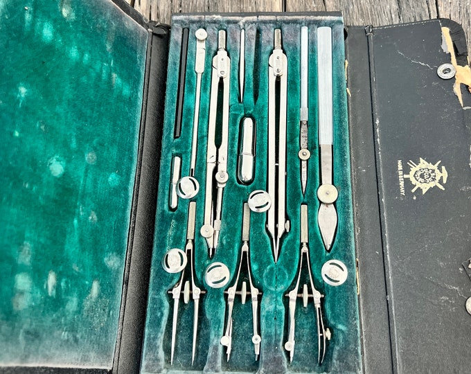 Antique Drafting Tool Set - Vintage U.S. Blue Co. Germany Drafting Tool ...