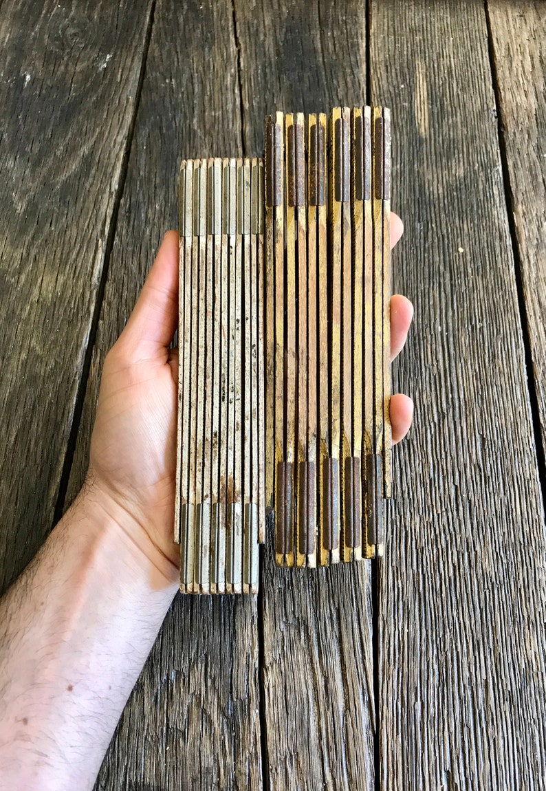Vintage Folding Rulers 2 Wood and Metal Folding Rulers | Etsy