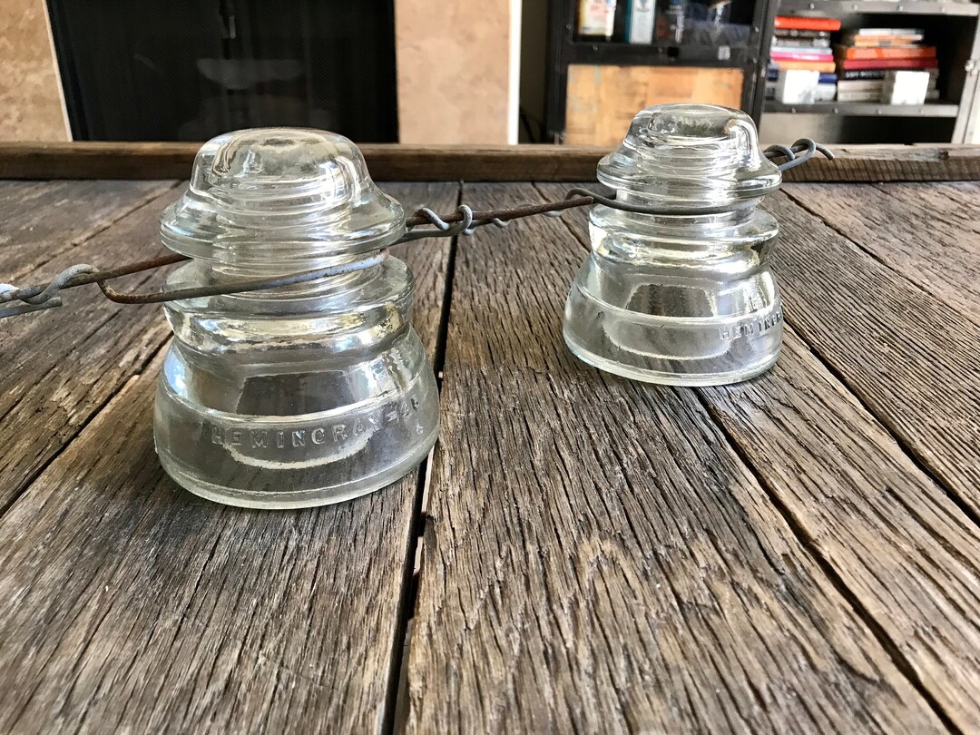 2 Vintage Hemingray Insulators - Vintage Glass Hemingray 45 Insulators ...