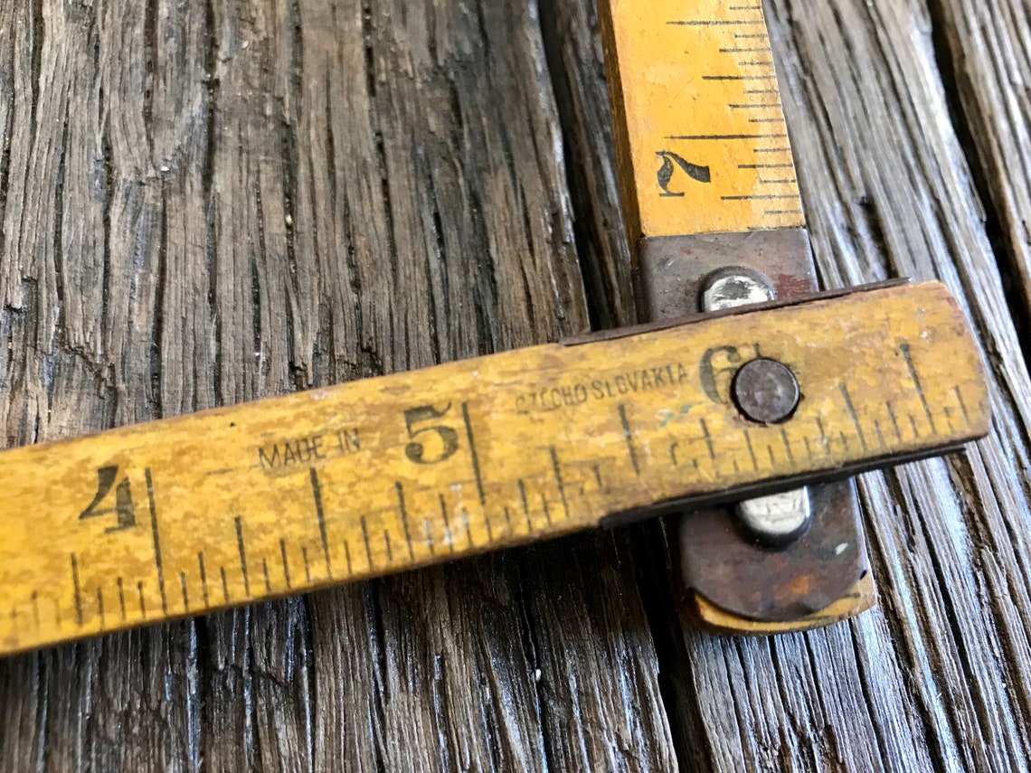 Antique Folding Rulers 2 Wood And Metal Folding Rulers | Etsy