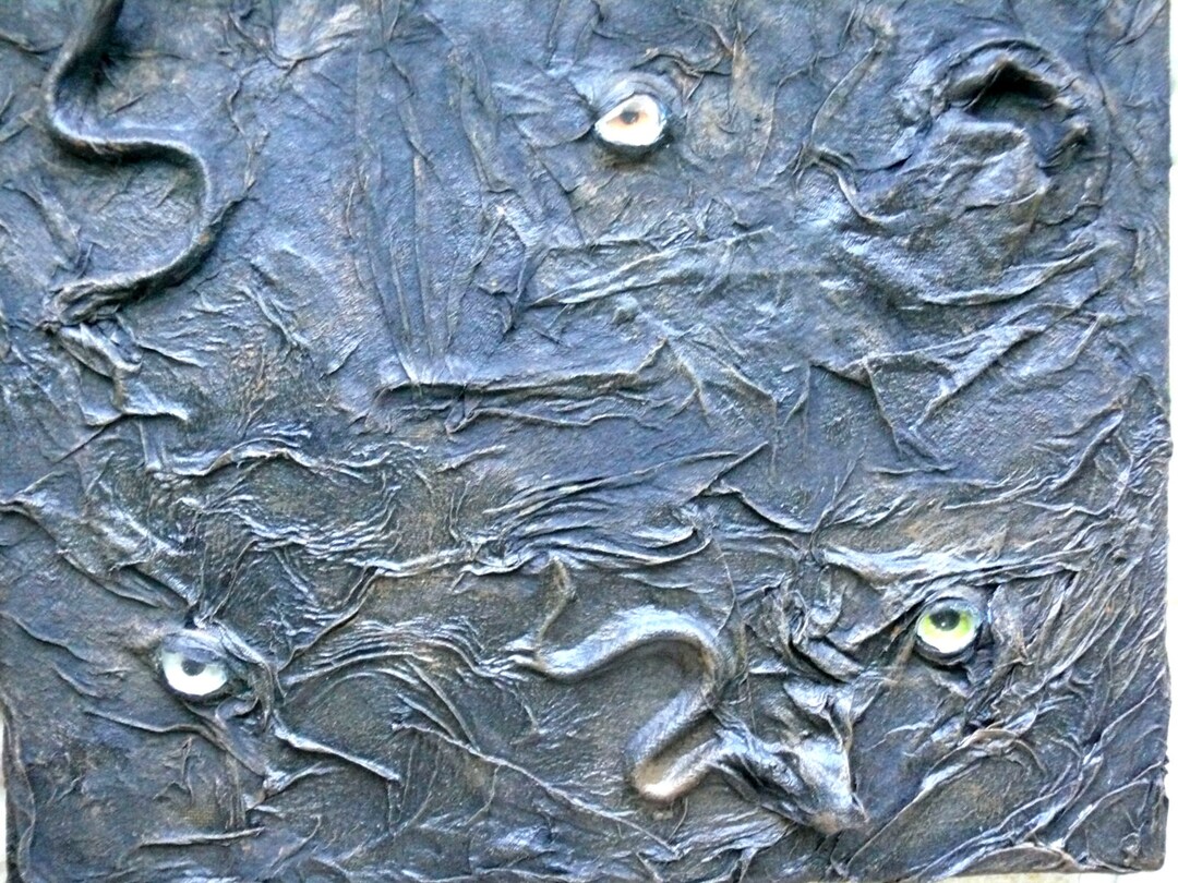 Creepy Mixed Media Painting - Etsy