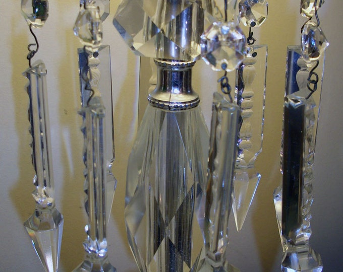 Vintage Crystal Table Lamp - Etsy