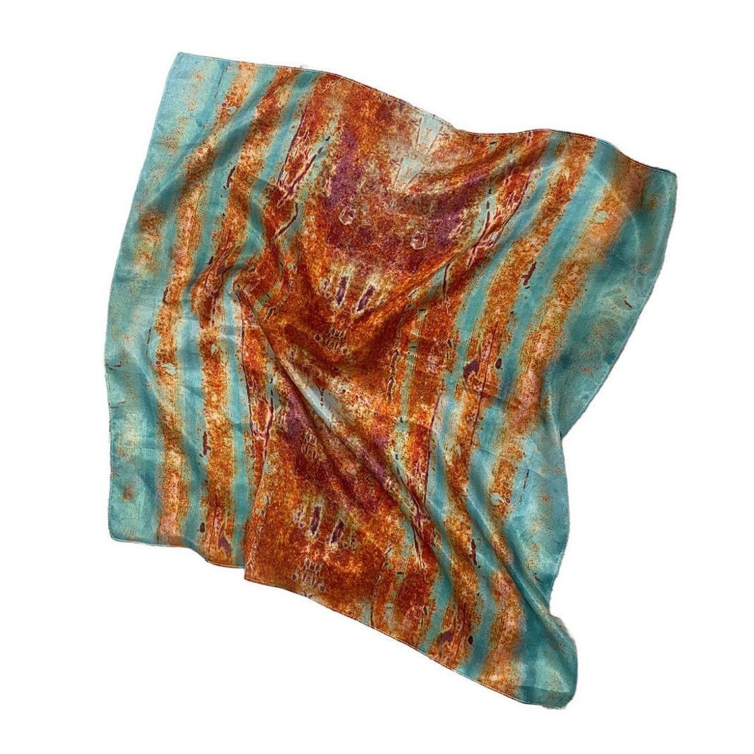 Velvet Fever Poly Bandana Scarf, Rust Design Neck Scarf - Etsy