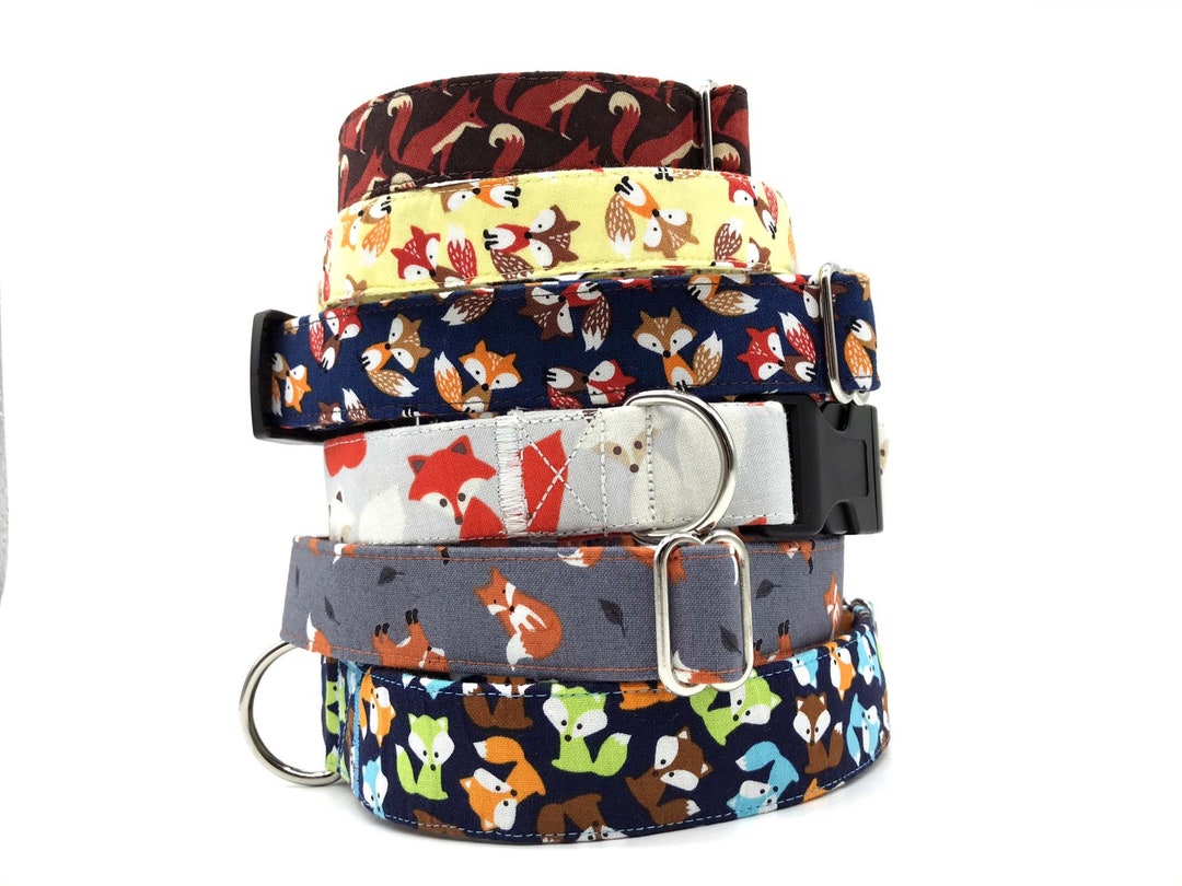 Fabulous Foxes - Adjustable Dog Collar, Boy + Girl Dog Collar, Fox ...