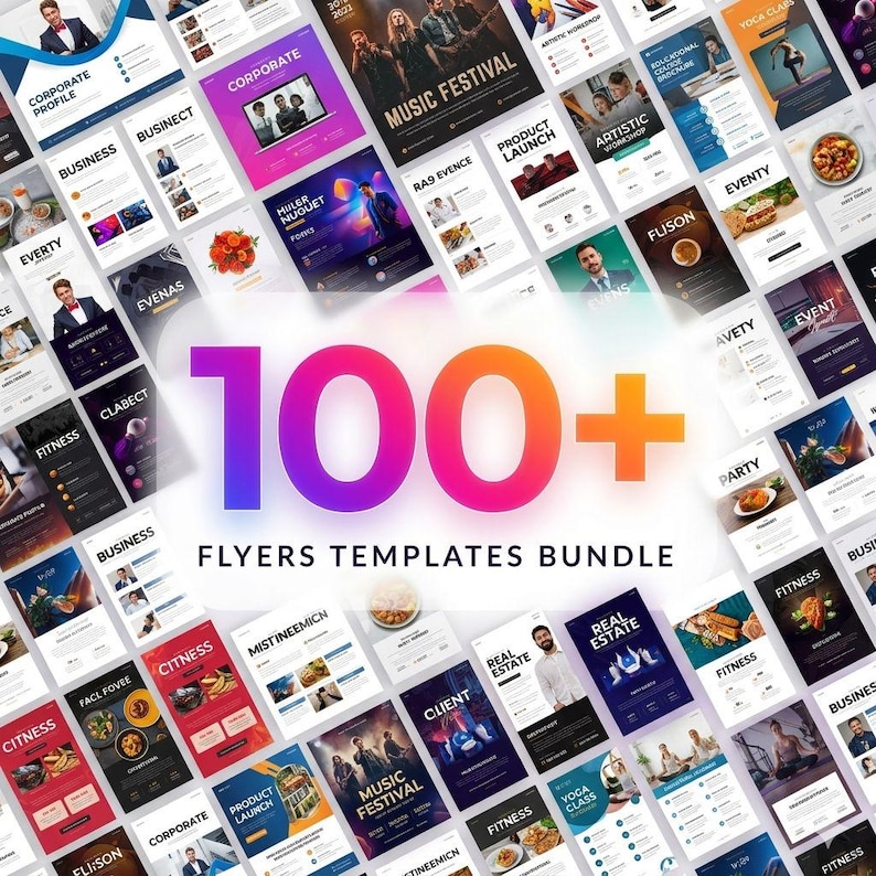 100+ Editable Flyer Templates Bundle | Business, Event, Marketing ...