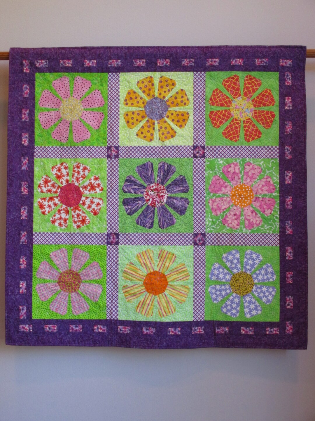 Flower Power Wall Quilt - Etsy