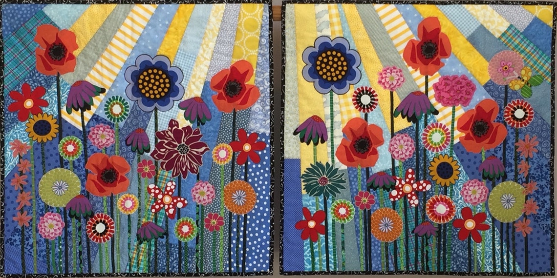 PDF Quilt Pattern -- Digital Pattern for Whimsical Garden Wall Quilt ...