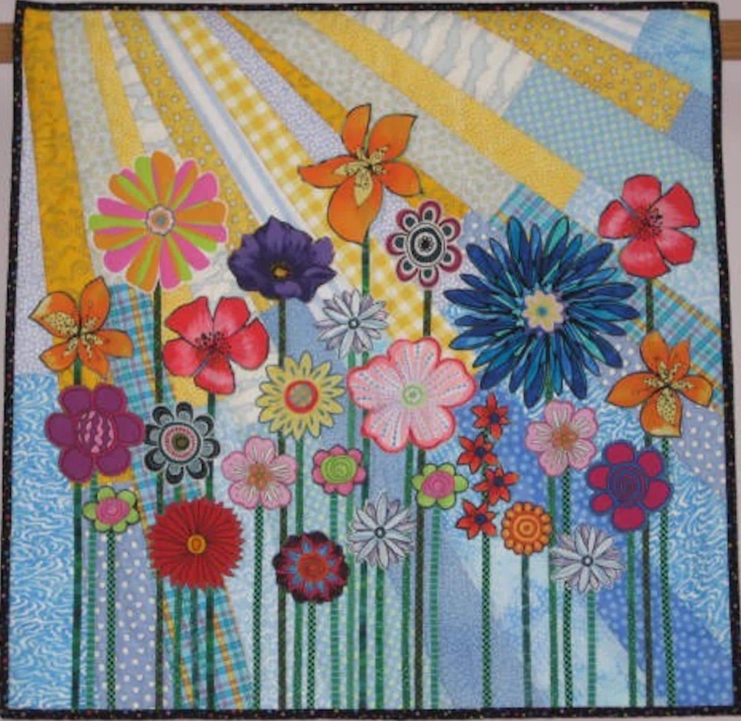 Quilt Pattern -- Paper Pattern for Whimsical Garden Wall Quilt - Etsy