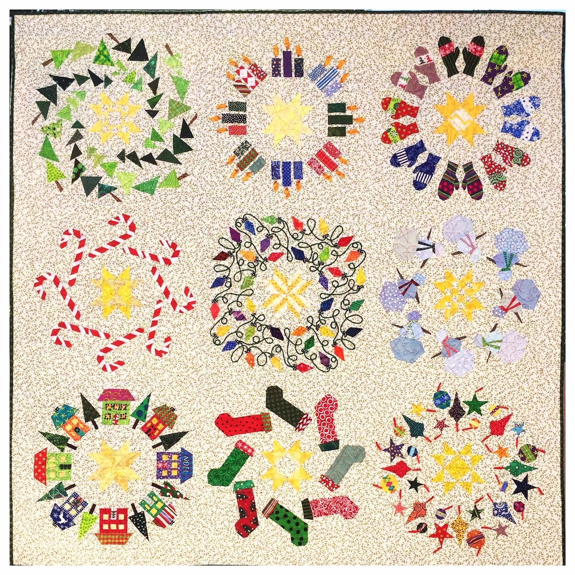 PDF Quilt Block Pattern -- Digital Pattern for Candles Quilt Block ...