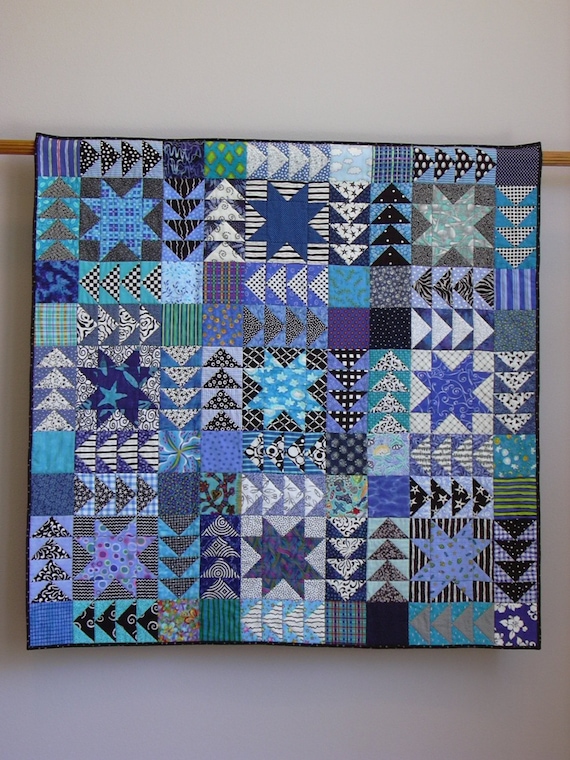 Black and blue quilt store