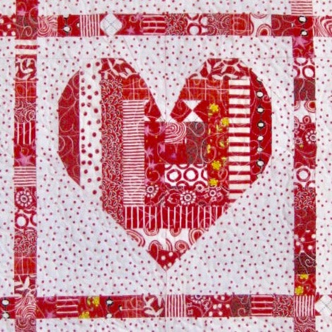 Quilt Pattern -- Paper Pattern for Log Cabin Heart Quilt - Etsy