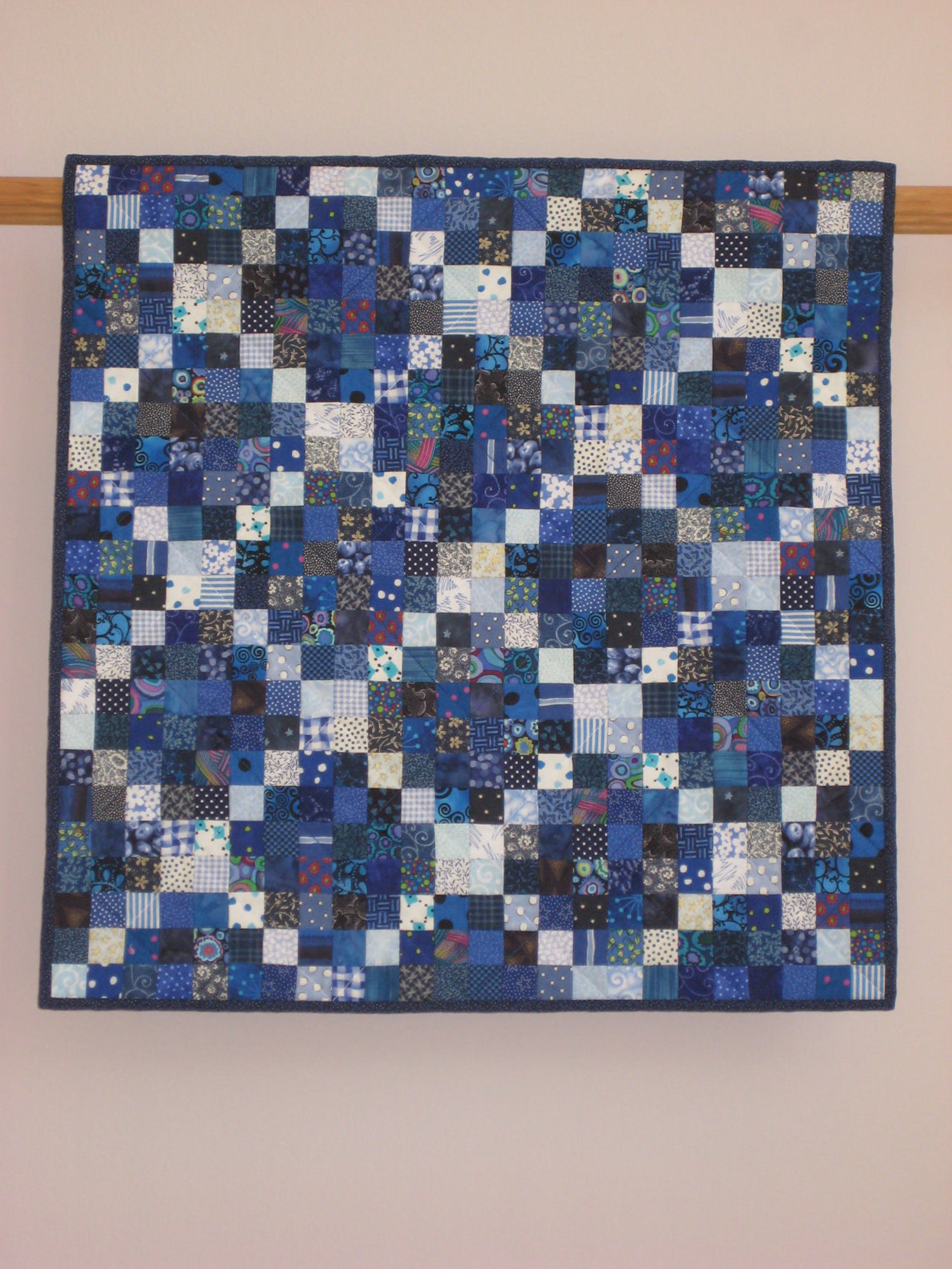Blue Postage Stamp Wall Quilt - Etsy