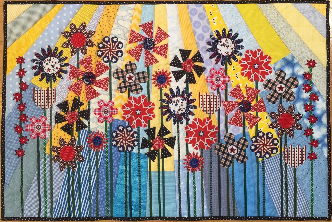 Quilt Pattern -- Paper Pattern for Whimsical Garden Wall Quilt - Etsy