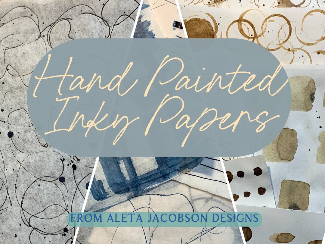 Hand Painted Inky Papers | Collage, Stained Papers, Ephemera, Junk ...
