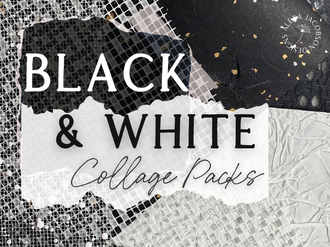 Black and White Collage Packs | Collage, Ephemera, Junk Journal, Art ...