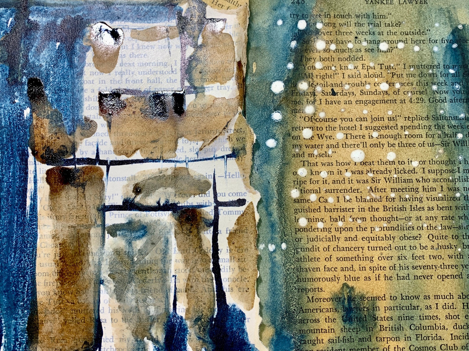 Hand Painted Book Pages | Collage, Vintage Book Pages, Ephemera, Junk ...