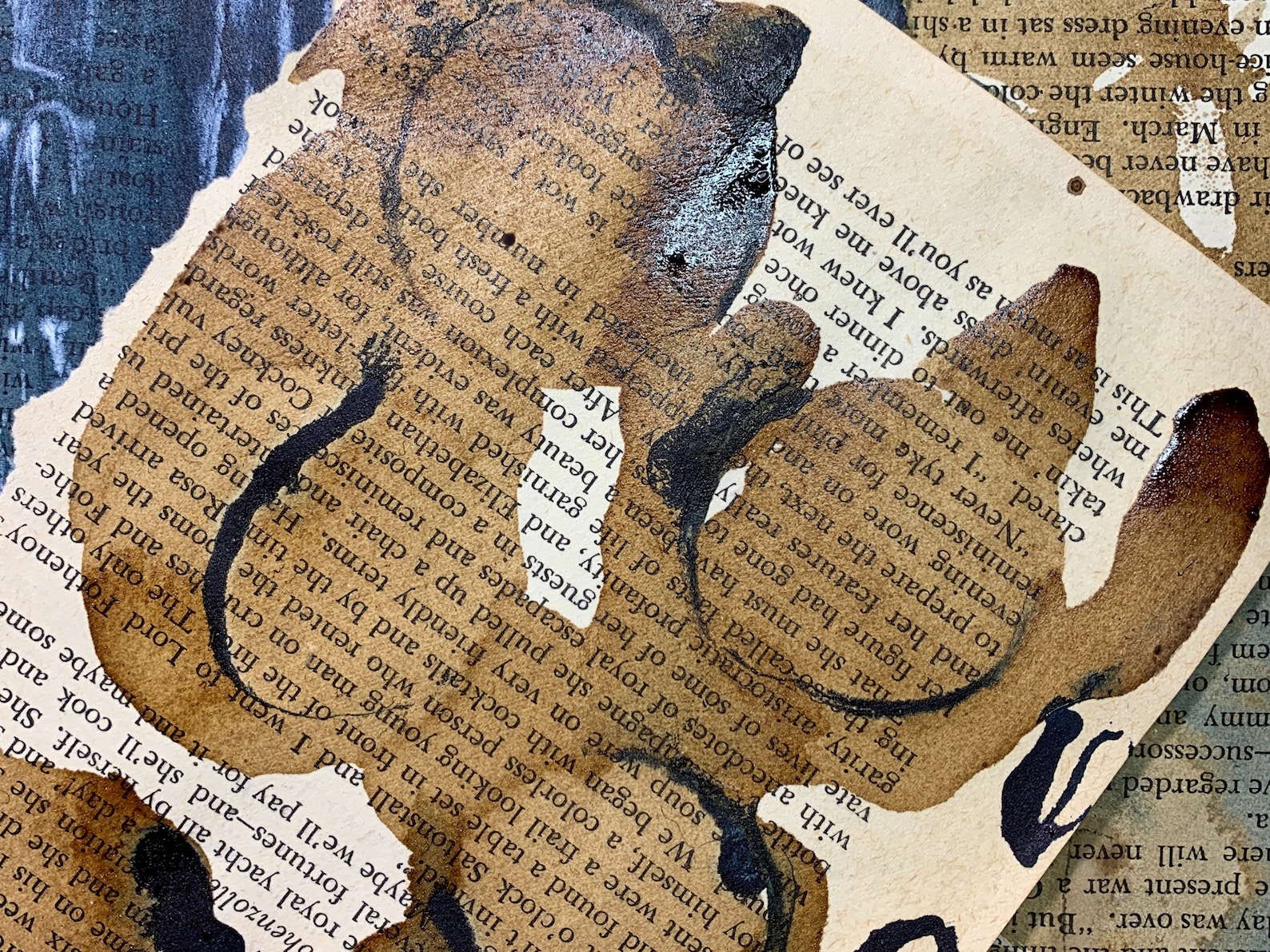 Hand Painted Book Pages | Collage, Vintage Book Pages, Ephemera, Junk ...