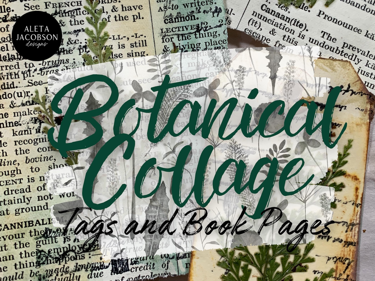 Botanical Collage Gift Tags and Book Pages | Rustic, Nature-inspired ...