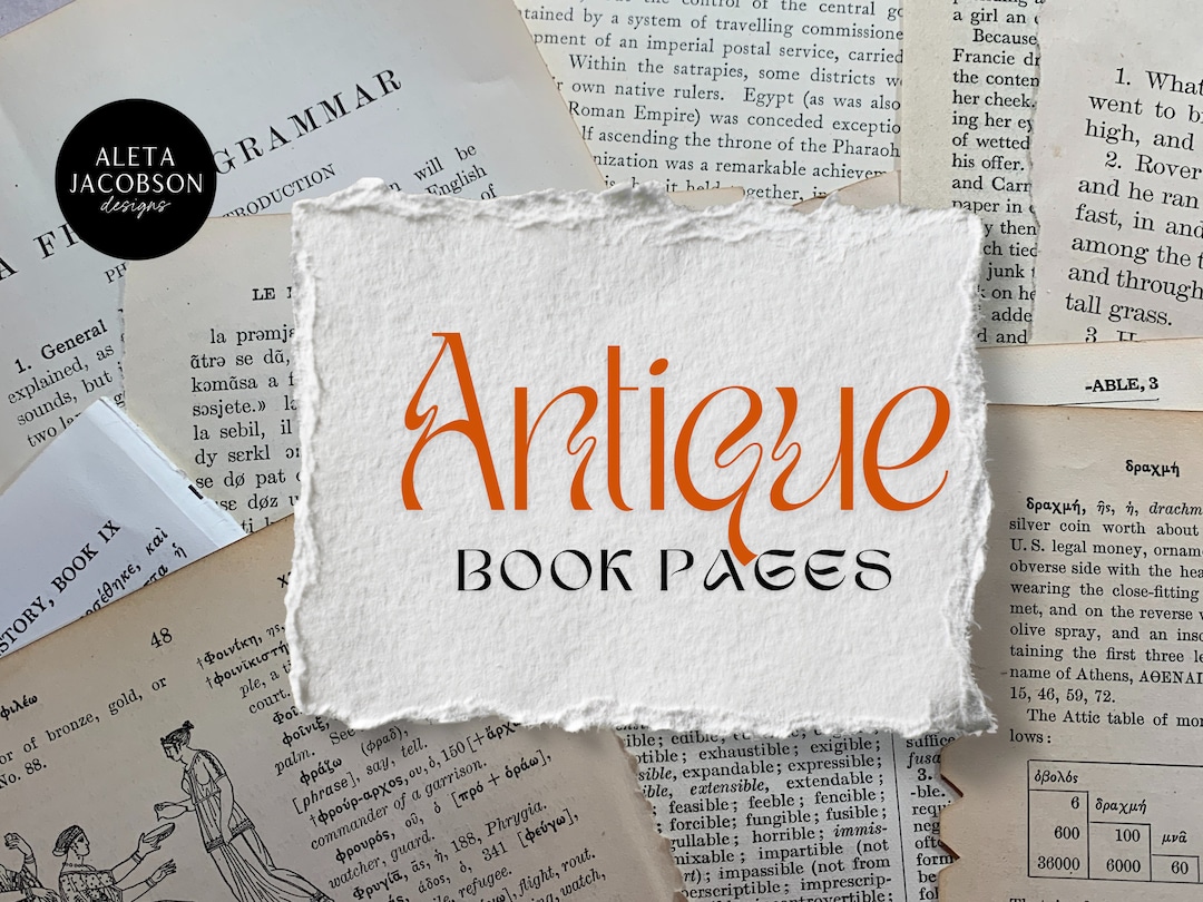 Antique Book Pages | Collage, Vintage Book Pages, Ephemera, Junk ...