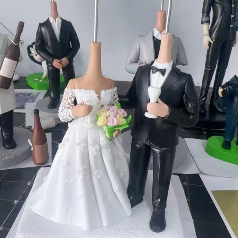 Custom Wedding Cake Topper Figurine Personalized Bride and Groom Cake ...