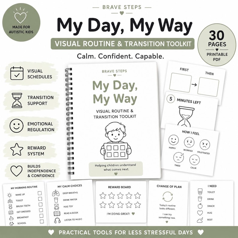 Autism Visual Schedule Printable | First Then Board | Autism Routine ...