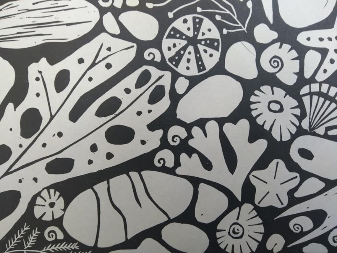 Seashore Original Handmade Linocut Print - Etsy UK