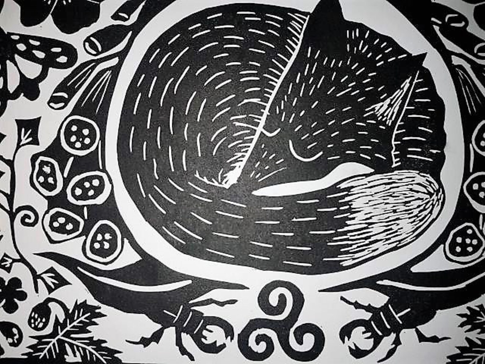 Part 2 of 4 Seasons Series Summer Fox Lino Print Limited - Etsy