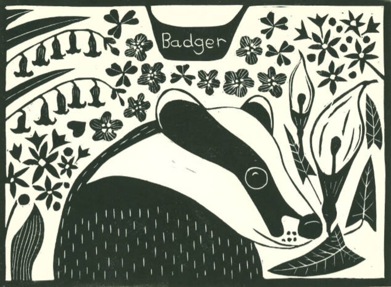 April Badger Original Hand Pulled Linocut Limited Edition - Etsy