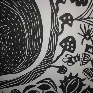 Part 3 of 4 Seasons Series Autumn Squirrel Lino Print Limited Edition ...