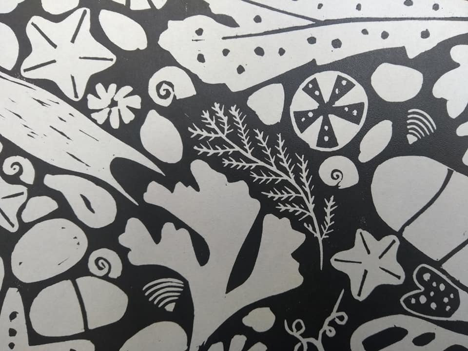 Seashore Original Handmade Linocut Print - Etsy UK