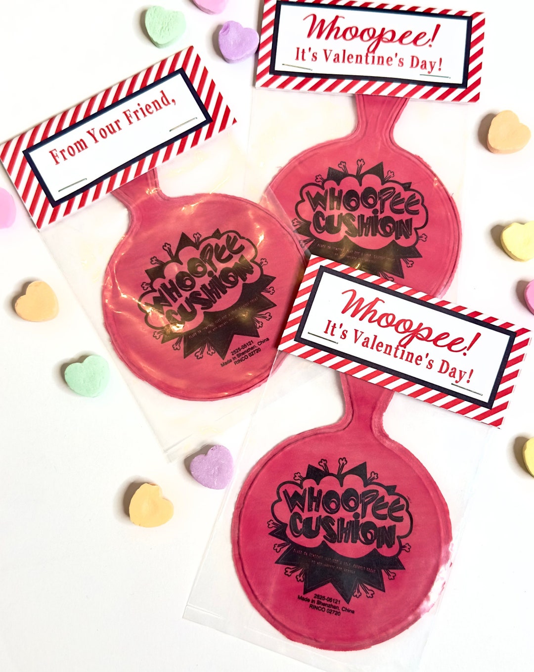 PRINT YOUR OWN Whoopee Cushion Valentine's Day Treat Tags Cards Digital ...