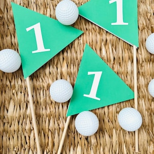 GOLF Themed Centerpiece Flags -set of 3 - Choose Your Colors - Etsy