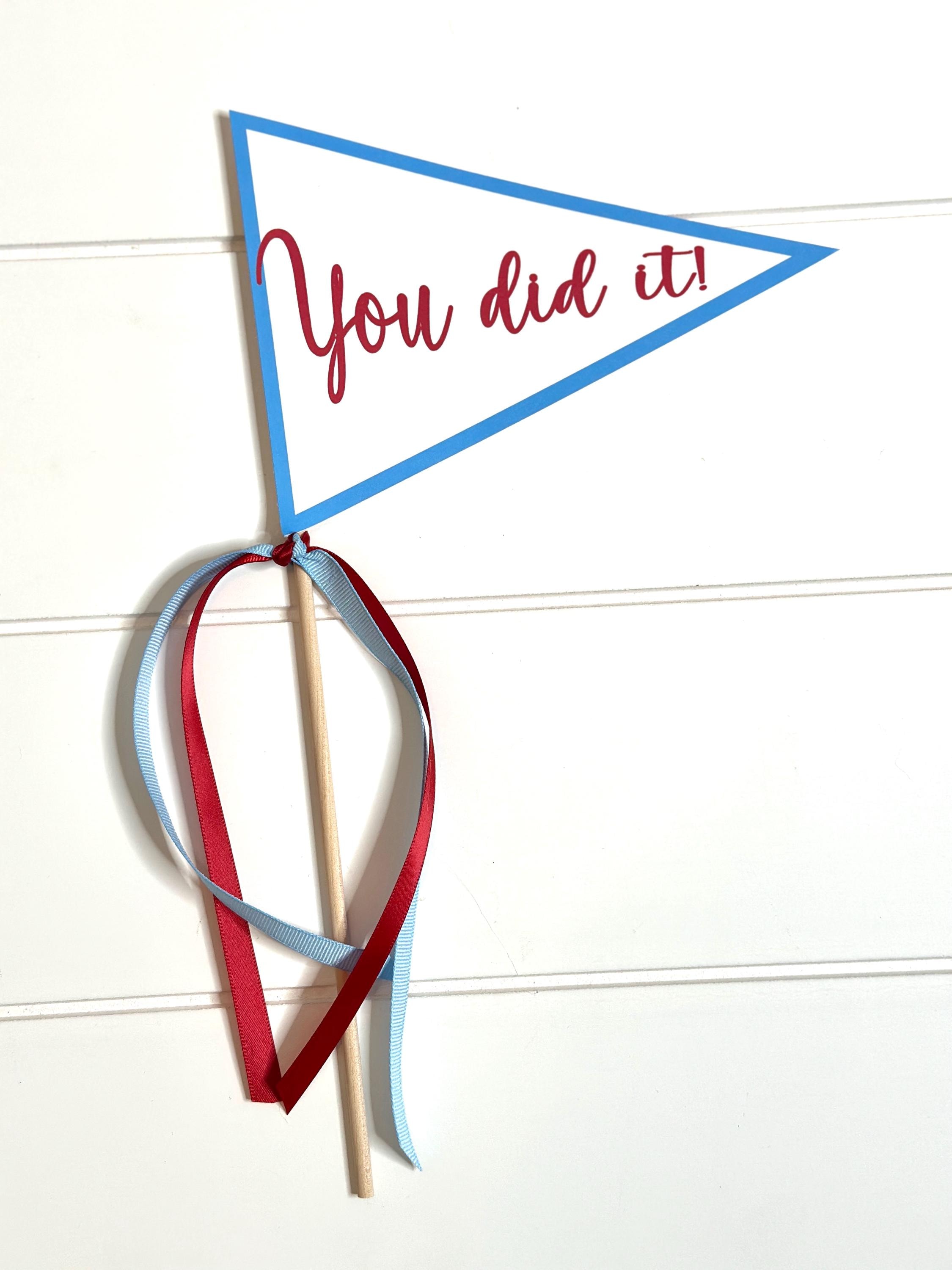 GRADUATION Centerpiece Pennant Flag Choose Your School Colors - Etsy
