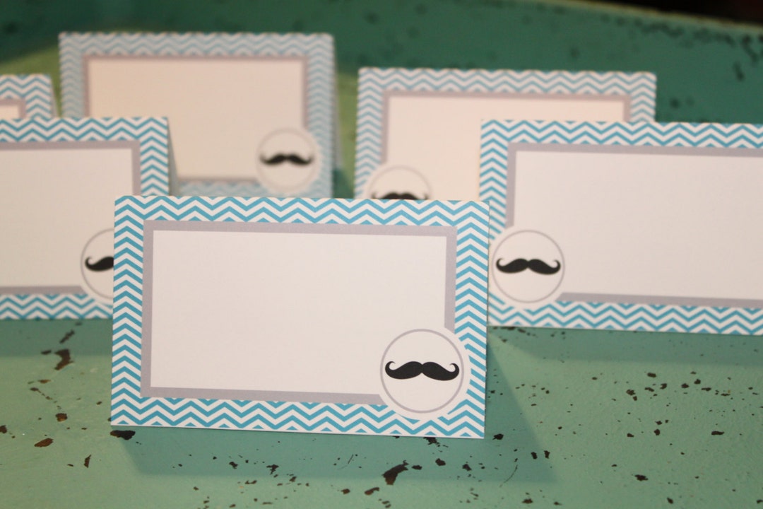 MR MUSTACHE Birthday or Baby Shower Buffet Cards Table Tents - Etsy