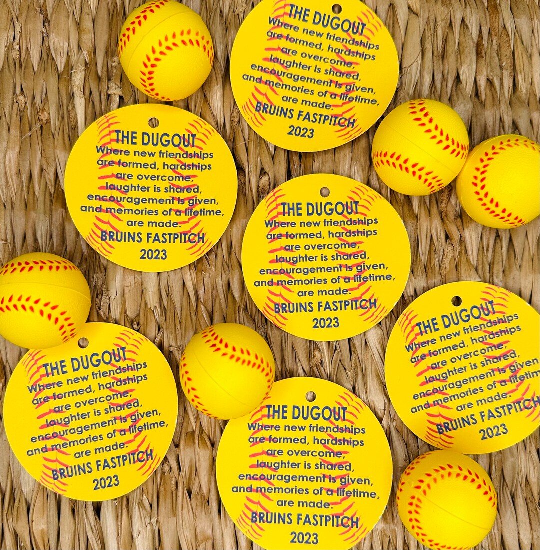 SOFTBALL Treat Bag Favor Tags {set of 12} - Etsy