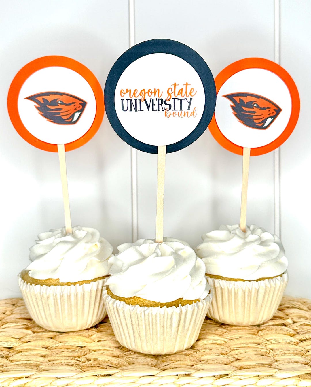 Graduation Party Cupcake Toppers: College Colors, Set of 12 - Etsy