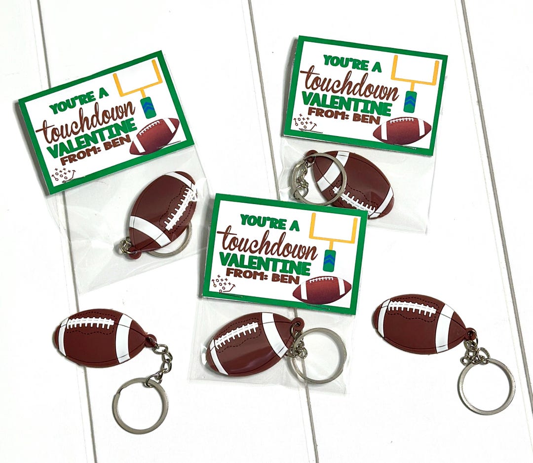 TOUCHDOWN FOOTBALL THEMED Valentine's Day Treat Tags Cards Set of 12 ...