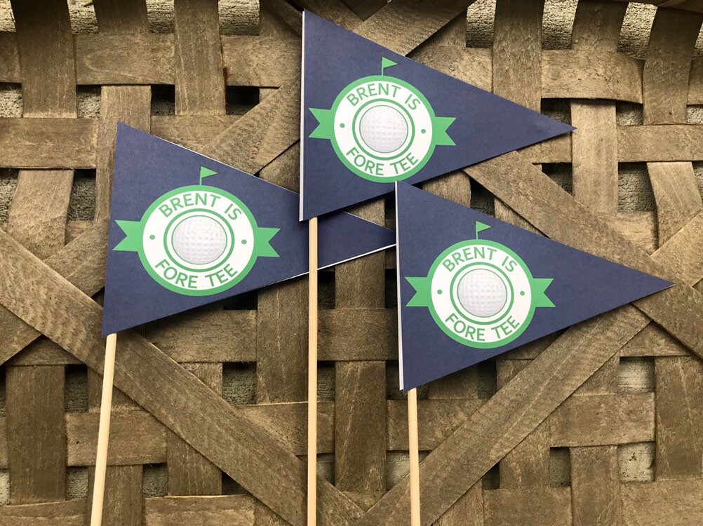 Banderines de banderas de centro de mesa de feliz cumpleaños de GOLF ...