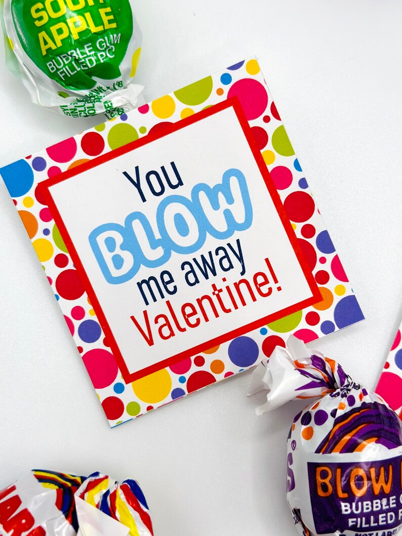 BLOW POP LOLLIPOP Valentine's Day Tags Set of 12 one - Etsy