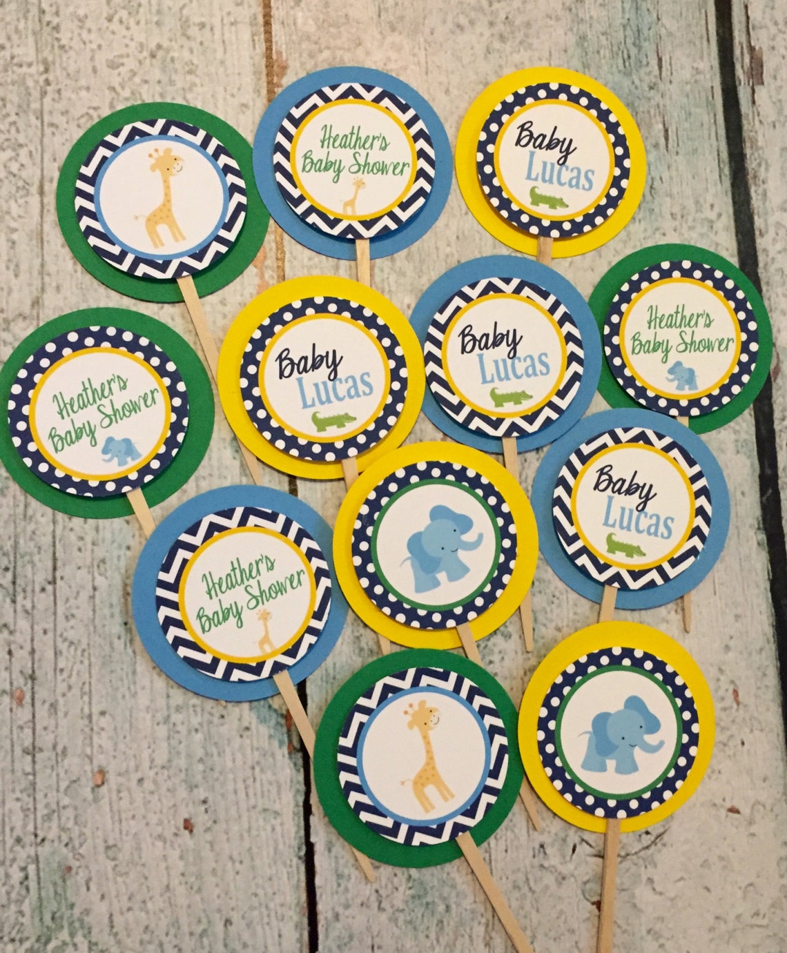 PREPPY JUNGLE SAFARI Baby Shower or Happy Birthday or Cupcake - Etsy