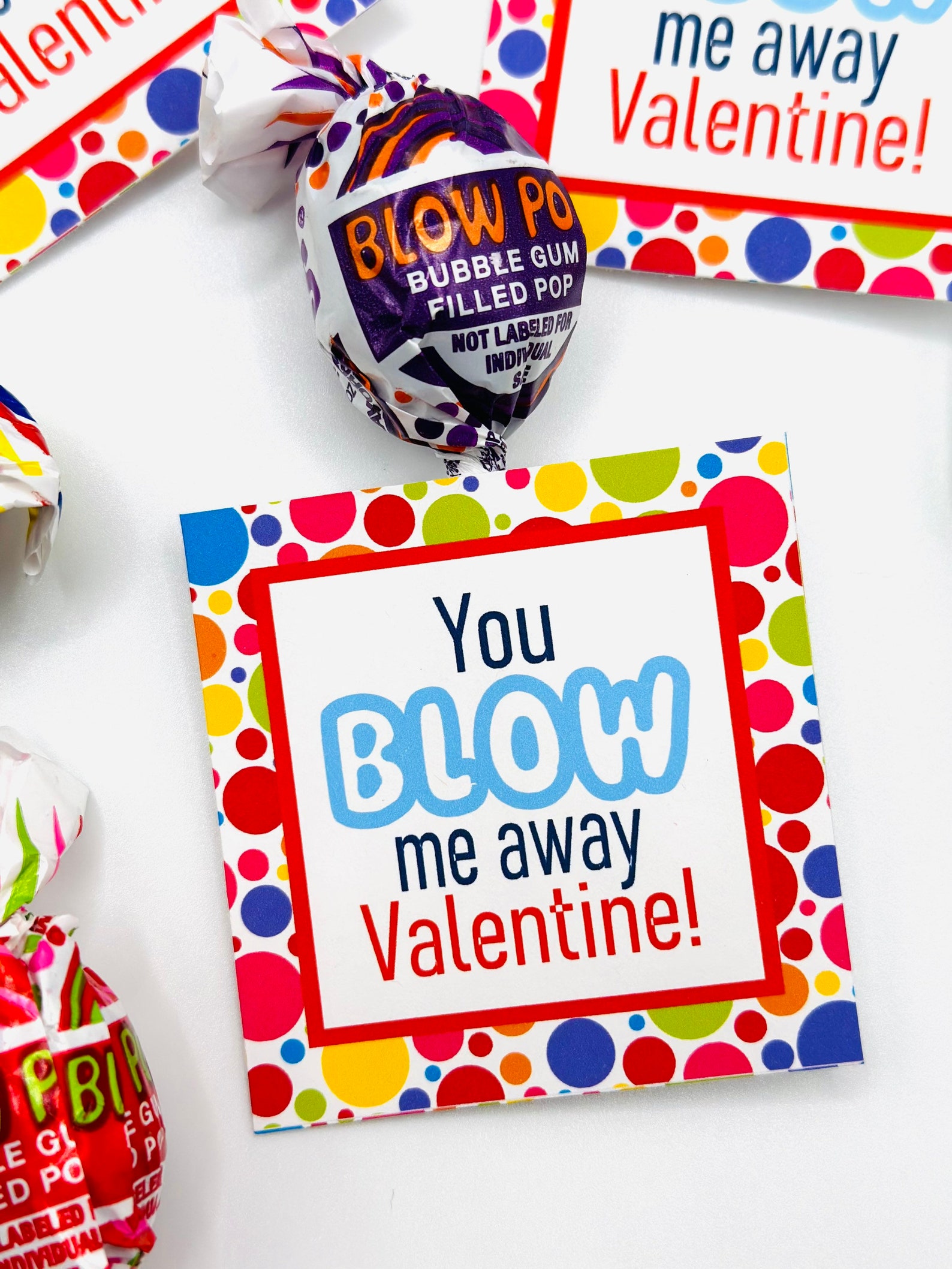BLOW POP LOLLIPOP Valentine's Day Tags Set of 12 one - Etsy